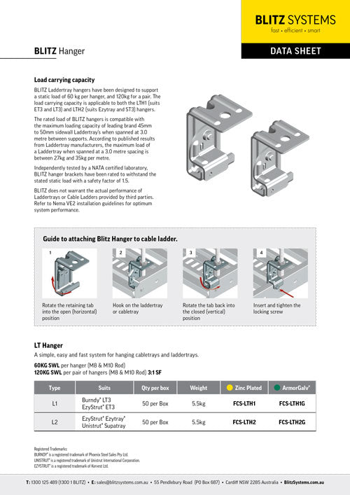 Product Data Sheets – Blitz Systems