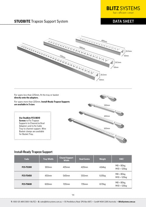 Product Data Sheets – Blitz Systems
